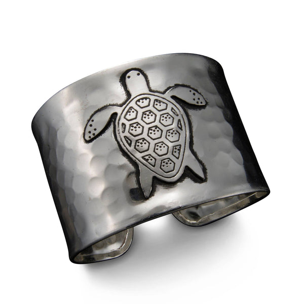 Silver Plated Adjustable Cuff Bracelet - Turtle – Cottonways