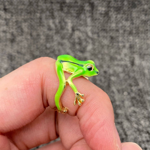 Enamel Tree Frog Ring – Cottonways
